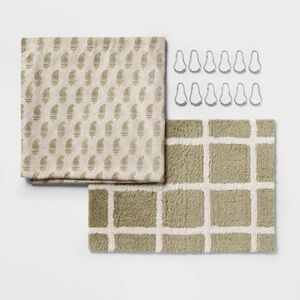 Threshold | Bath | Nwt Threshold 4 Piece Shower Curtain Set With Rug ...